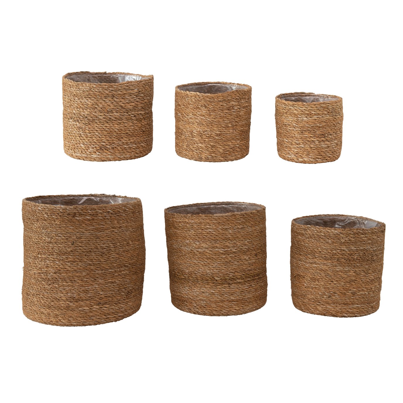 Hand Woven Seagrass Baskets With Plastic Lining Set Of 6 By Creative Co Op